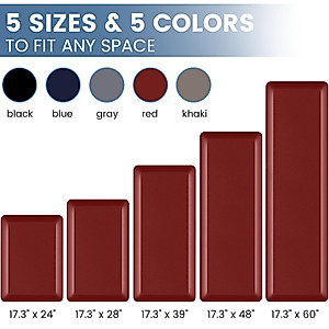 4/5 Inch Thick Kitchen Rugs, Cushioned Kitchen Mats, Anti Fatigue Mat for Floor, Non-Skid Washable Rug Set, Waterproof Standing Desk Mat, Heavy Duty Comfort Foam Mats for Home, Office, 17.3"*39", Red