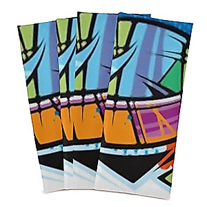 JIUCHUAN Kitchen Dish Towel Set 6 Graffiti Art Mural Kitchen Towel Large28''x18'' Kitchen Towels，Dishcloths，Decorative Waffle Towels，Hand Towels，Tea Towels
