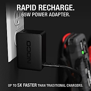 NOCO U65 65W USB-C Charger, Power Delivery (PD) Fast Charger, Portable Micro Wall Charger and International Travel Charger with Interchangeable Plugs for Apple, Google, Samsung, Microsoft and More