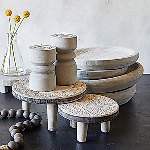 Santa Barbara Design Studio Table Sugar Hand Carved Paulownia Wood Serving Bowl, Large, Grey