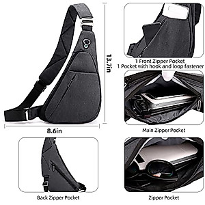 Peicees Sling Bag For Men Women Crossbody Backpack Shoulder Bag Man Purse Personal Pocket Chest Bag For Hiking Travel