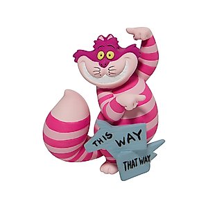 Enesco Alice in Wonderland Disney Showcase Cheshire Cat This Way Miniature Figurine, 3.35 Inch, Multicolor