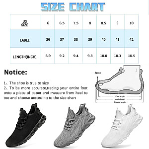 EGMPDA Women's Slip On Walking Running Shoes Casual Lightweight Tennis Athletic Workout Gym Sports Fashion Sneakers Black 9 M US