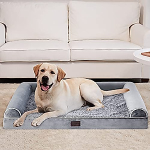 Figopage Orthopedic Dog Bed - Large/Extra Large Dogs Beds - Eggs Crate Foam Pet Dog Bed Mat Sofa with Waterproof Washable Cover, Couch Dog Beds for Medium, Large, Extra Large Pets