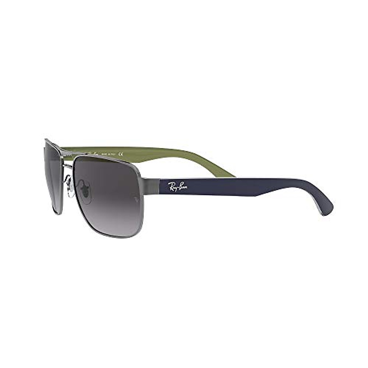 Ray-Ban Men's RB3530 Square Sunglasses, Gunmetal/Light Grey Gradient Dark Grey, 58 mm