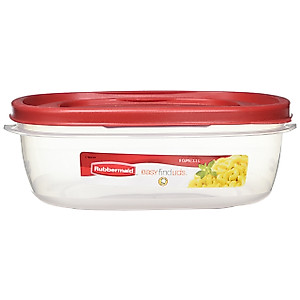 Rubbermaid 7J71 Easy Find Lid Square 9-Cup Food Storage Container and Lid (Pack of 4)