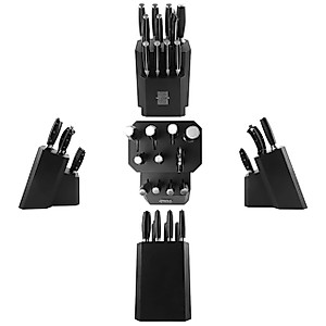 TUO Kitchen Knife Set - 12 Pcs Knife Set with Wooden Block - Premium Forged German Stainless Steel, Ergonomic Pakkawood Handle - BLACK HAWK SERIES with Gift Box