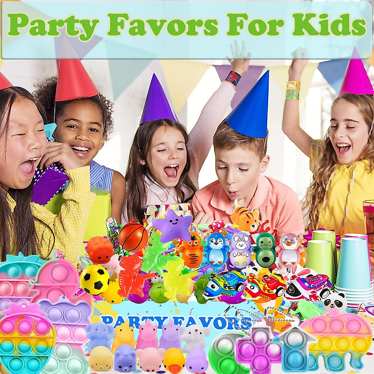 52 Pack Party Favors Toy Assortment Bundle for Kids,Birthday Bag Fillers Stocking Stuffers,Carnival Prizes School Classroom Rewards Treasure Box Toys Pinata Stuffers Goodie Bags Bulk Toys