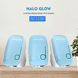 WAVLINK Mesh WiFi System, Dual-Band Gigabit Mesh WiFi Extenders, Up to 4500 Sq.ft., Wall-Mounted Smart Whole Home Wi-Fi Routers with Snooze Light, Built in 4 Antennas. (3-Pack)