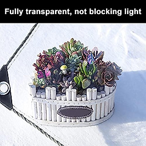 WHCQ PVC Waterproof Film, Waterproof Tarpaulin, Garden Clear Rain Protection Tarpaulin, Heavy Duty/Anti Freezing/Anti-UV/Windproof Plant Insulation Canopy Cover for Greenhouse