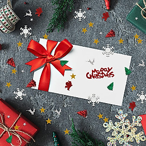 FOIMAS 7200pcs Christmas Confetti,Snowflake Santa Claus Metallic Foil Sequins Glitter Table Scatters for Party Decoration