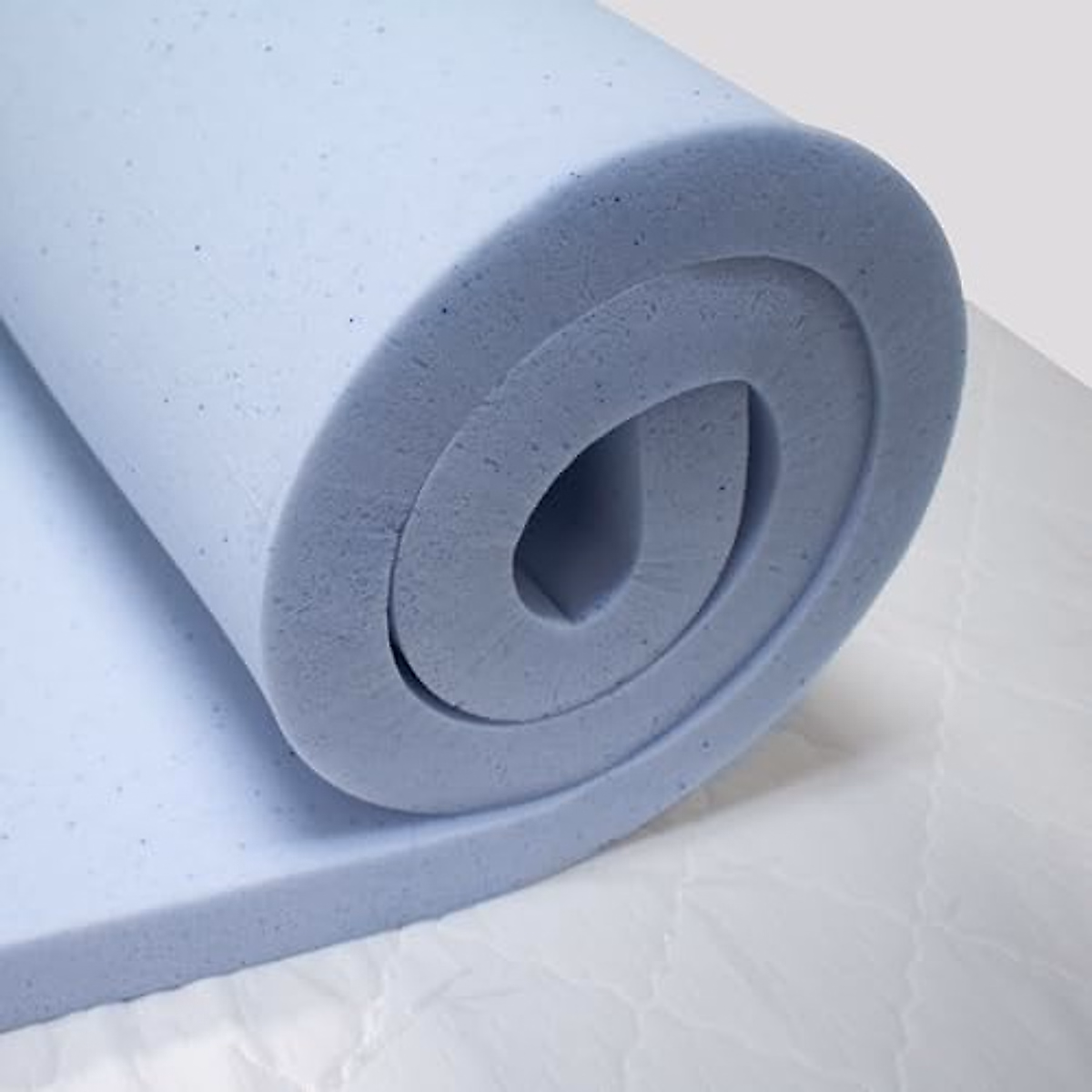 Lounj 2 Inch RV Gel Memory Foam Mattress Topper, King Short (72x75), Blue