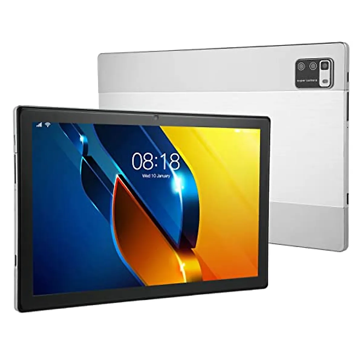 10 Inch 5G Calling Tablet, 10inch 1920x1200 HD IPS Display, X30PRO 10 Core CPU Processor, Android 11 Operating, Front 800W Rear 2000W Camera, Dual SIM, Mini Learning Tablets for Students(Silver Grey)