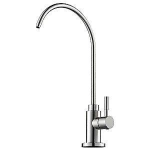 Water Filter Faucet, VMASSTONE Reverse Osmosis Faucet Fits Most RO Units or Water Filtration System in Non-Air Gap, Lead-Free Stainless Steel Drinking Water Faucet for Bar Kitchen Sink, RV (DM001 BN)