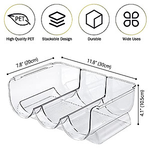 Lunmore Red Wine Organizer, Plastic Stackable Wine Bottle Holders, Wine and Drink Organizer Shelf for Kitchen Countertop, Cabinet, Fridge, Transparent - Holds 3 Bottles - 2 Pack