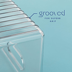 primebox 6 Pack Clear Plastic Organizer Bins with Handles for Home Organization. Storage Containers for Organizing Fridge, Freezer, Cabinet. Pantry, Great for Kitchen, Garage, Laundry Room. 10"x8"x5"