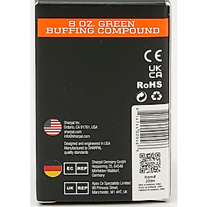 SHARPAL 209H 222g / 8 Oz. Polishing Compound Fine Green Buffing Compound, Leather Strop Sharpening Stropping Compound