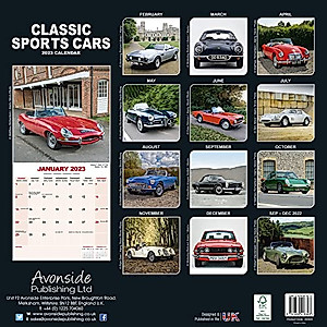 Sports Cars Calendar - Classic Sports Cars Calendar- Calendars 2022 - 2023 Wall Calendars - Car Calendar - Automobile Calendar - Classic Sports Cars 16 Month Wall Calendar by Avonside