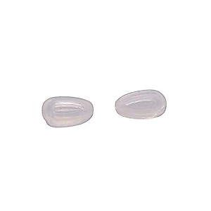 NicelyFit Clear Nose Pads for Oakley Eyeglass Frames Keel Tincan Tinfoil Tailpin Caveat Feedback Holbrook Metal Tailback etc (2 Pairs), 12mm x 7mm