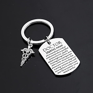 FAADBUK Doctor Keychain Doctor Thank You Gift Caduceus Charm Medical Jewelry Medical Student Graduation Gift (Doctor Keychain)