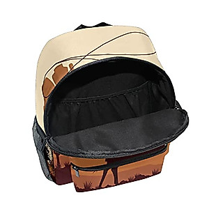 Glaphy Custom Kid's Name Backpack Western Cowboy and Horse Toddler Backpack Personalized Name Preschool Bookbag for Boys Girls