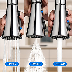 Touchless Kitchen Faucet, ANBSR Kitchen Sink Faucet with Pull Down Sprayer, High Arc Pulldown Single Handle for Motion Sensor, One Hole and 3 Hole 3 Setting Polished Chrome Touch Kitchen Faucet