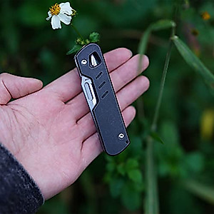 HorixGear 1 Pair Handle Patch Custom Titanium Scales for T4 Multitool (Titanium black)