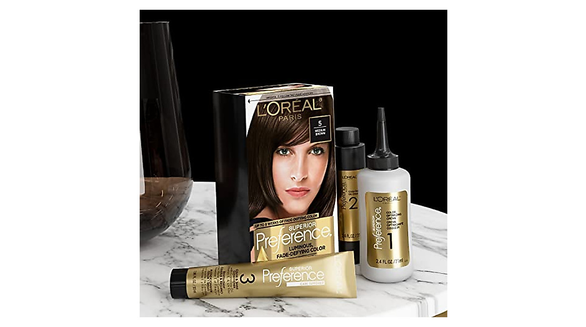 L'Oreal Paris Medium Ash Brown Hair Dye | Fade-Defying & Shine