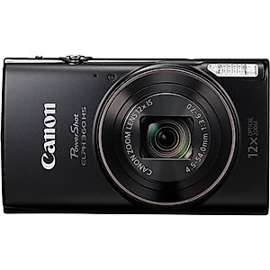Canon PowerShot ELPH 360 HS Digital Point and Shoot Camera (Black) Bundle with 32 GB Memory Card and More (Renewed)