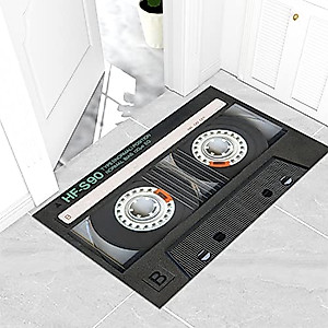 GUBIYU Music Record Black Area Rug Runner Music Carpet for Bedroom Living Room Classroom Study Playing Non-Slip Floor Mat Carpet Cool Rug Music Room Decor for Men Home Decor Rugs 23.6x35.4 Inches