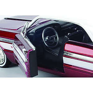 1964 Chevy Impala Lowrider Hard Top Candy Red Metallic with White Top Get Low Series 1/24 Diecast Model Car by Motormax 79021