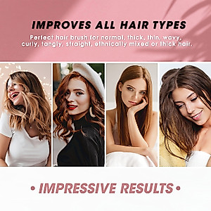 Hair Brush for Men and Women - Premium Boar Hairbrush with Detangling Nylon Pins for Optimally Getting Natural Oils Throughout All Hairs and Stimulating Scalp for Soft Hair - Stylist Recommend