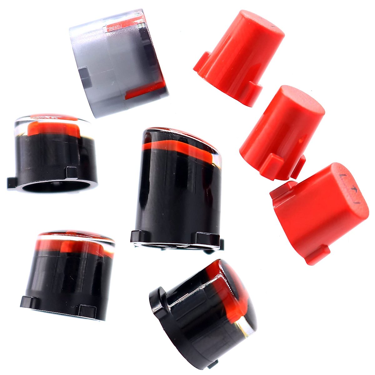 Deal4GO 8-Pack Plastic ABXY Button Menu/View/SYNC/Share Key Set Replacement for Xbox Series S & Xbox Series X Controller (RED) (XSSX-8PB)