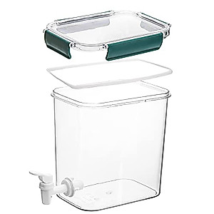 Elsjoy 2 Pack Plastic Drink Dispenser with Spigot, 1 Gallon (3.5 L) Beverage Dispenser Cold Drink Container for Iced Tea, Lemonade, Fridge, Bar, Party, Lock Lid