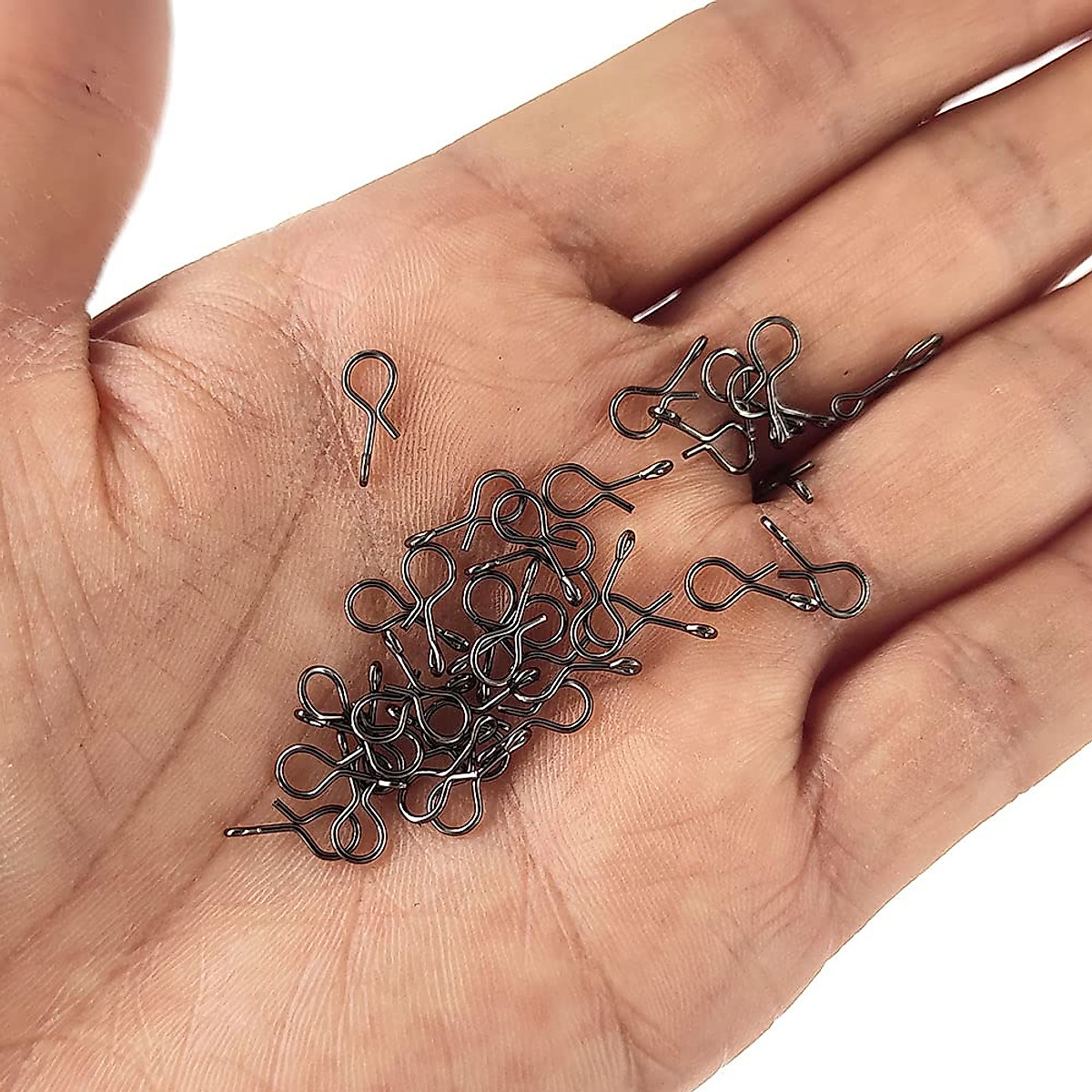 Quick Fly Fishing Snaps Stainless Steel No Knot Fast Snaps Quick Lure Change Clips for Flies Jigs Lures Pack of 100 (S-5mm/0.2"-100pcs)