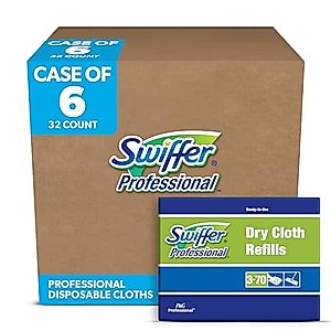 Swiffer Professional Duster Dry Cloth Sweeping Pad Refills for Swiffer Sweeper (Case of 6 Boxes, 32 Refills per Box)