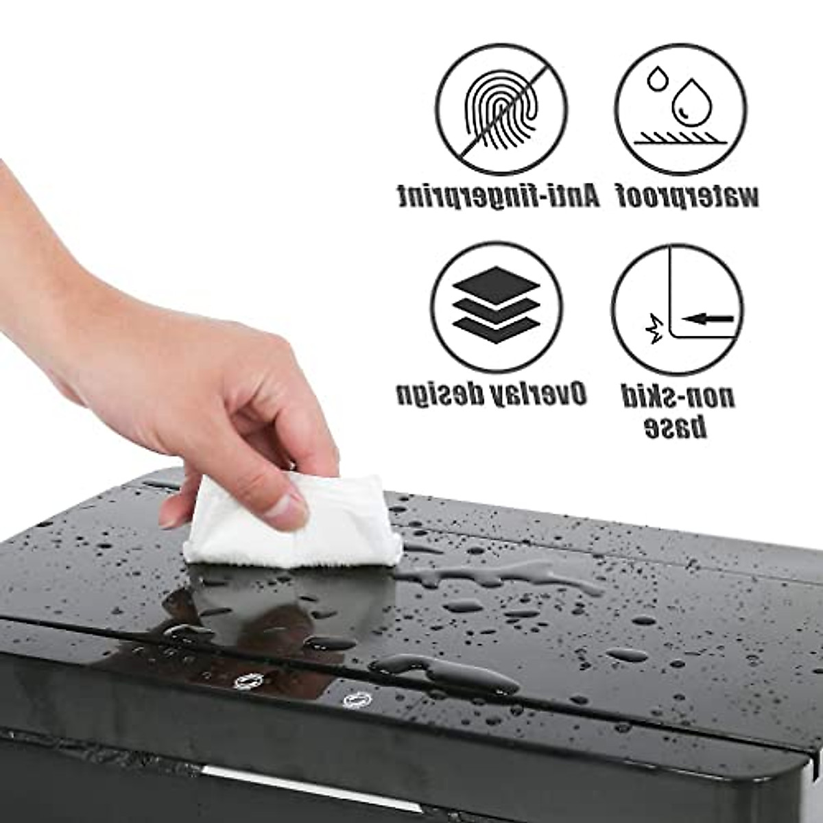 13 Gallon Plastic Kitchen Trash Can Trash Can Automatic Touch Free High-Capacity Garbage Can Black