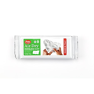 Pepy Premium European Air Dry Modeling Clay White 1.1 lb Bar, Easy to Use Air-Hardening Clay for Classroom and Montessori Sculpting and Crafts Projects