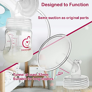 Nenesupply 21mm Flanges 2pc Compatible with Spectra S1 S2 Synergy Gold Motif Luna Breastpumps Replacement to Spectra Pump Parts and Spectra Flange 21mm Replace S2 Parts and Accessories Clear