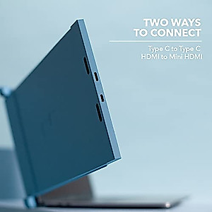 New Mobile Pixels Duex Lite Portable Monitor for Laptops (2023 Upgraded), 12.5" Full HD IPS Laptop Screen Extender, USB C/HDMI Powered Plug and Play,Windows/Mac/Android/Switch Compatible (Sky Blue)