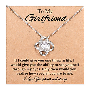 JOGDIAM Birthday Gifts for Her Girlfriend Necklace Romantic Love Knot Necklace Jewelry Birthday Gifts for Girlfriend from Boyfriend