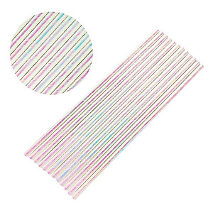 Bakell 24 PC White Iridescent Cake Pop or Party Drinking Straws - Baking, Caking and Craft Tools