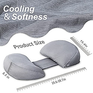 AngQi Pregnancy Pillows for Sleeping,Side Sleeper Pregnancy Wedge Pillows, Double Wedge for Body, Belly, Back Support,Maternity Pillow with Removable and Adjustable Cooling Silky Cotton Cover, Grey