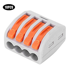 Wire Quick Connector,10pcs PCT-214 Wiring Connectors Terminal Blocks 4 Way Lighting Electrical Cable Fast Connection