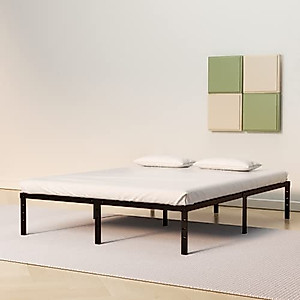 ALDRICH 14 Inch Metal King Size Bed Frame - Double Black Basic Anti Squeak Steel Slats Platform, Easy Assembly Heavy Duty Noise Free Bedframes, No Box Spring Needed