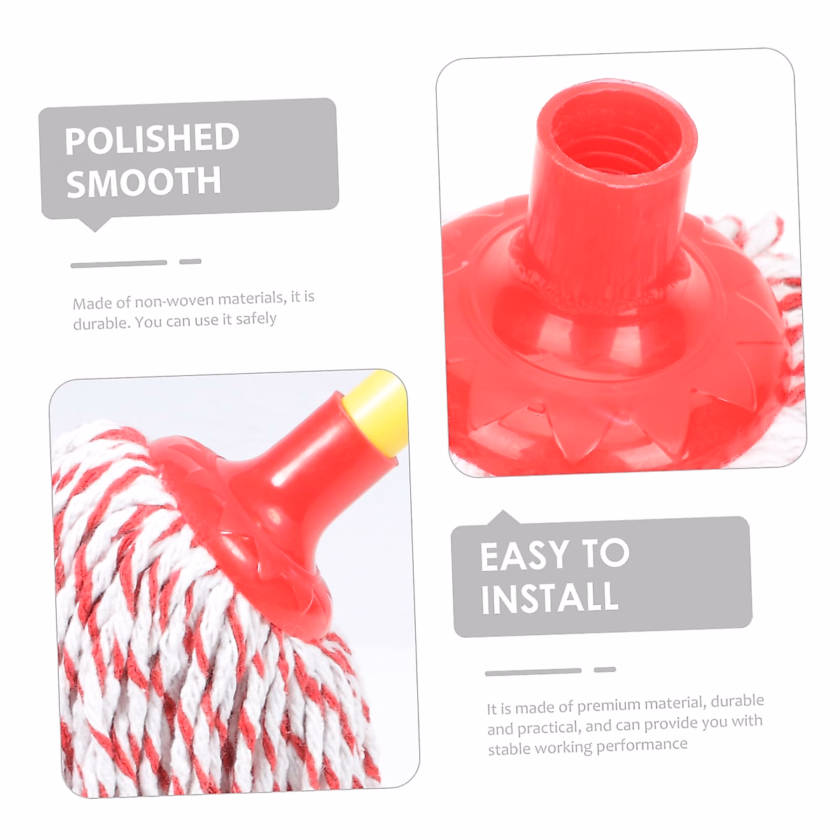 GETAJGHSD Household Mop Refill Industrial Cleaning Mop Heads Mop Replacement Heads Sponge Mops Toothpaste Dispenser Replacement Mop Head Mop Head Wet Dry Mop Head Moop Cloth