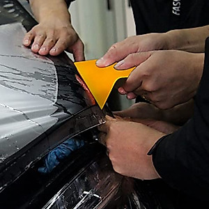 4 Pack Body Filler Spreaders, 3, 4, 5, 6 Inch Reusable Automotive Body Fillers Hard Plastic Auto Spreaders for Applying Fillers, Putties, Glazes, Caulking Agents Car Body Maintenance and Paint, Orange