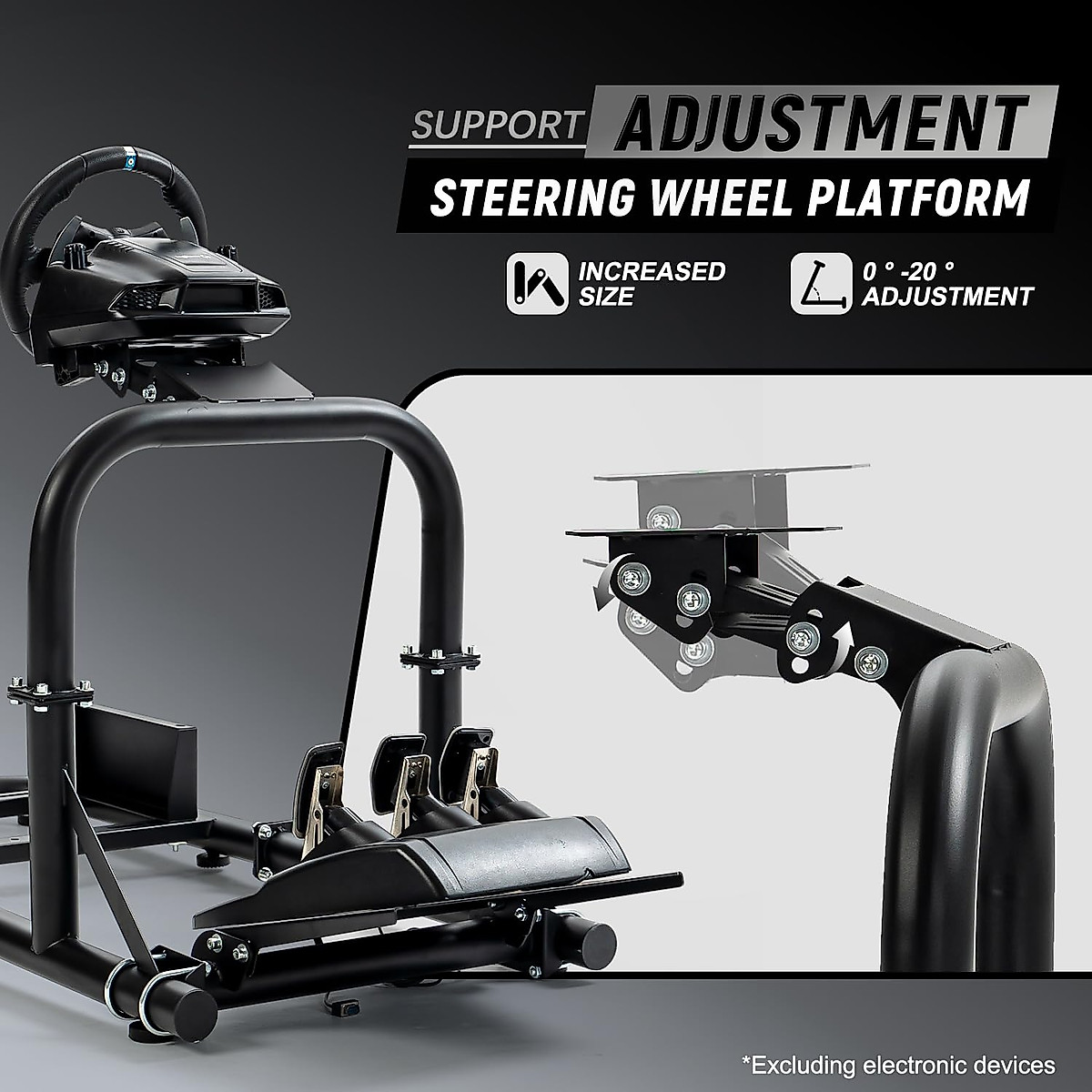 Marada Racing Simulator Cockpit fit for Logitech G27 G29 G920 G923, Fanatec, Thrustmaster T300RS T500R, Upright Stable Sim Racing Cockpit, without Wheel Pedal Shifter Seat