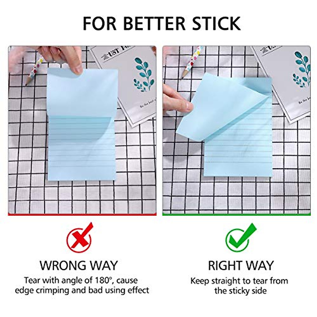 STOBOK Lined Sticky Notes,7 Packs Bright Color Self-Stick Memo notepads with line 3.9 x 6 inch,Legal Pads 50 Sheets per Notepad Memo Stickers for Office,School,Home