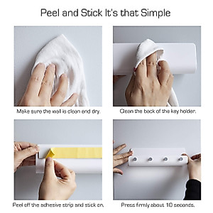 soclim Key Holder for Wall Entryway Mail Holder for Wall Adhesive Key Rack for Wall with 4 Key Hook Wall Key Holder Key Hanger for Wall Mail Organizer Wall Mount for Entryway, Mudroom, Hallway